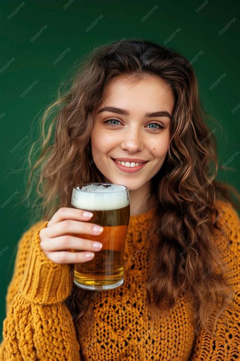 Premium Photo Young Woman Drinking Beer