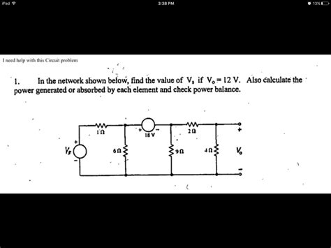 Solved In The Network Shown Below Find The Value Of V S If Chegg Com