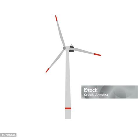 벡터 평면 그림입니다 대체 에너지 원 풍차 녹색 에너지 풍력 터빈 전면과 각도 보기는 흰색 배경에 격리되어 있습니다 대체 재생 가능 발전 녹색 에너지 개념 3차원 형태에
