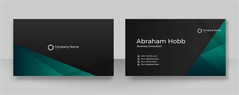 현대 우아한 간단한 깨끗한 짙은 녹색 흰색과 검은 색 명함 디자인 벡터 템플릿 창조적 인 전문 기술 기업 스타일 0명에 대한
