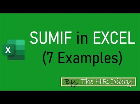 SUMIF In Excel YouTube