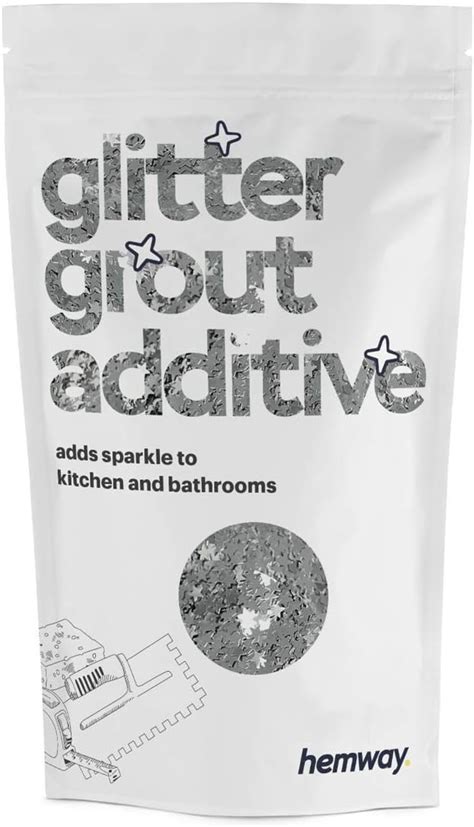 Hemway Glitter Grout Additive 3mm 100g Silver Stars Grout Tile Additive Tiles Bathroom Wet