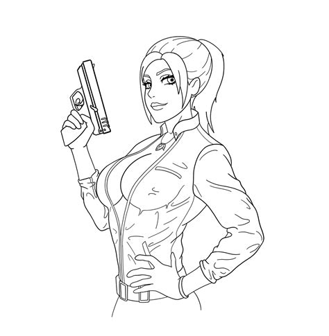 Claire Redfield Line Art Resident Evil By Artiststyle Hentai Foundry