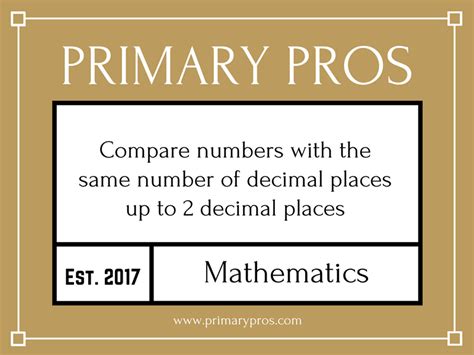 Compare Numbers With The Same Number Of Decimal Places Up To 2 Decimal