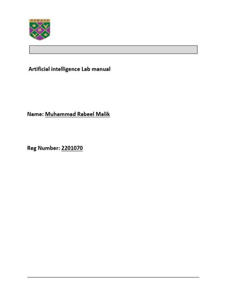artificial intelligence lab manual pdf artificial intelligence intelligence ai and semantics