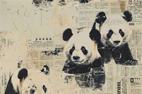 Cute Pandas Ephemera Border Backgrounds Premium Photo Illustration Cute Pandas Ephemera Border Backgrounds Premium Photo Illustration