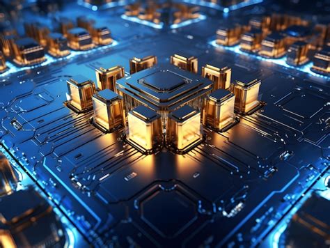 Premium Ai Image Futuristic Circuit Board Background With Processor Modern Technology Chip