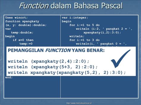 Ppt Procedure Dan Function Dalam Bahasa Pascal Powerpoint