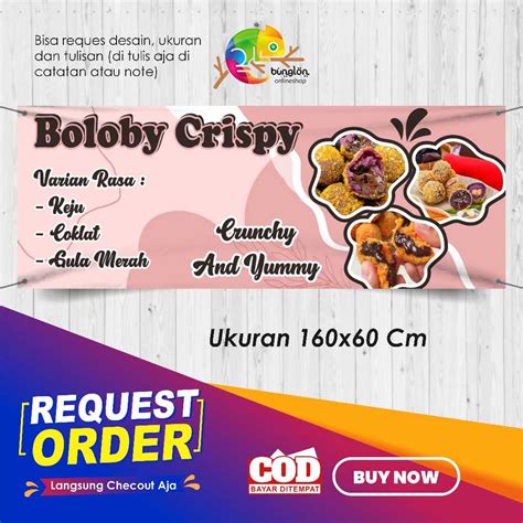 Jual Spanduk Banner 160x60 Boloby Bola Ubi Lumer Requast Desain Shopee Indonesia