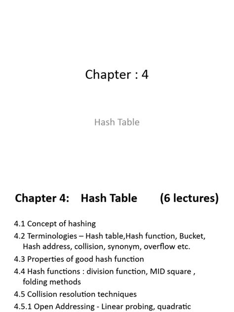 ch 4 hash table pdf algorithms and data structures computer