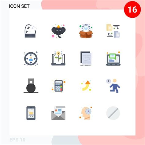 Set Of 16 Vector Flat Colors On Grid For Banking Experience Package Customer Document Editable