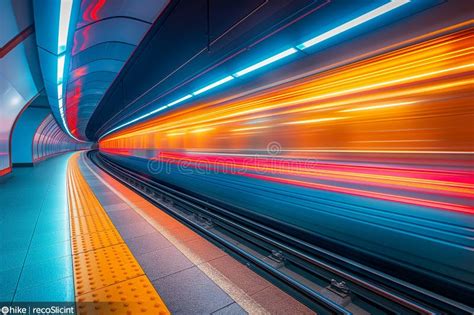 A Dynamic Photograph Of The Subway Railroad Stock Illustration Illustration Of Light Floor