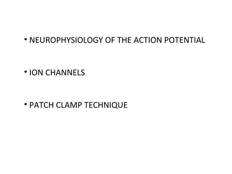 Patch Clamp Lecture PPT Chemistry Science