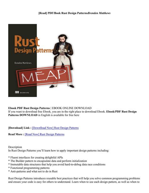Download Pdf Rust Design Patterns Brenden Matthews By