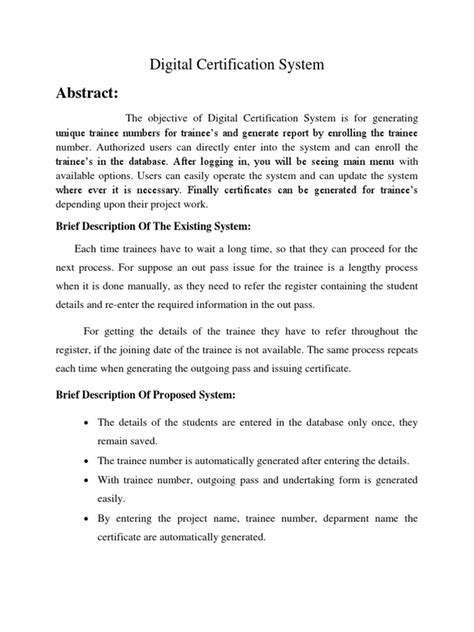 Digital Certification System Pdf System Software Computing