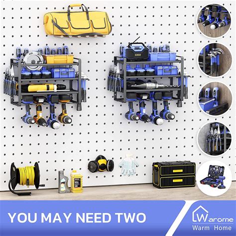 亚马逊4层电动工具收纳架壁挂式五金工具架电钻工具置物架 阿里巴巴