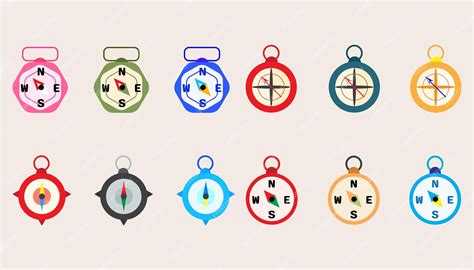 Premium Vector Collection Compass Toolnavigation Pass Object For Navigation And