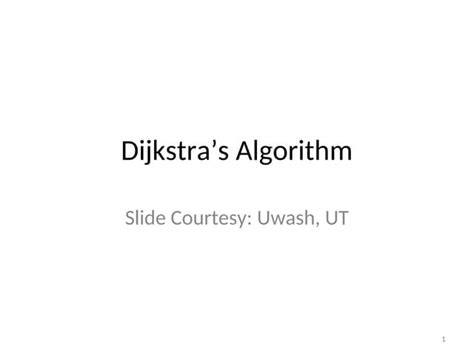 Dijkstra Algorithm Ds 57612334t4t44 Ppt