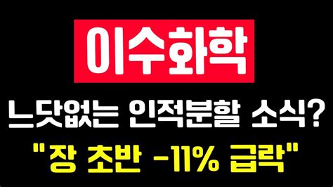 이수화학 긴급분석 인적분할 소식 지금이라도 팔고 넘어가야 하나 이수화학주식 이수화학주가 이수화학주가전망 이수화학분석 주식정리해주는남자 Youtube