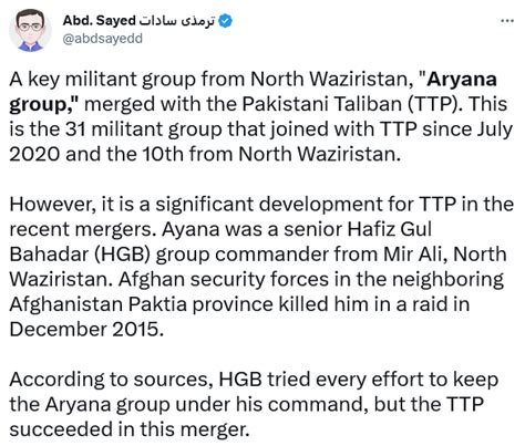 Ttp Continue To Expand With 31st Militant Group Joining Their Ranks