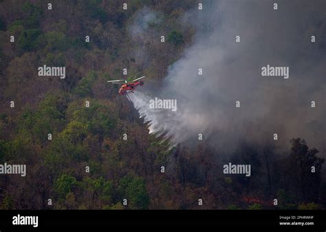chiang mai thailand 29th mar 2023 a firefighting ka 32 helicopter
