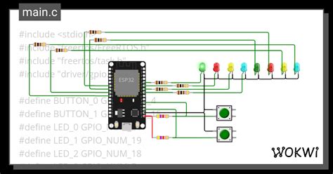 8 Leds While Wokwi Esp32 Stm32 Arduino Simulator