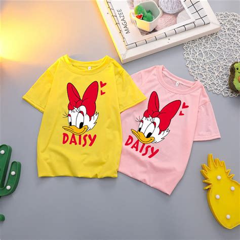 เสื้อผ้าเด็กแฟนชั่น เสื้อยืดแขนสั้นเด็กหญิงและเสื้อยืดแขนสั้นเด็กชาย ลายการ์ตูนน่ารัก ผ้านุ่มใส่