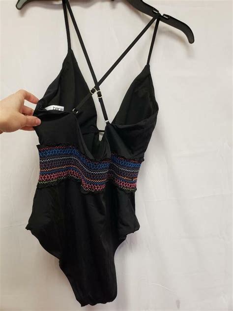 Bar Iii Womens One Piece Bathing Suit Black Size Xl Ebay