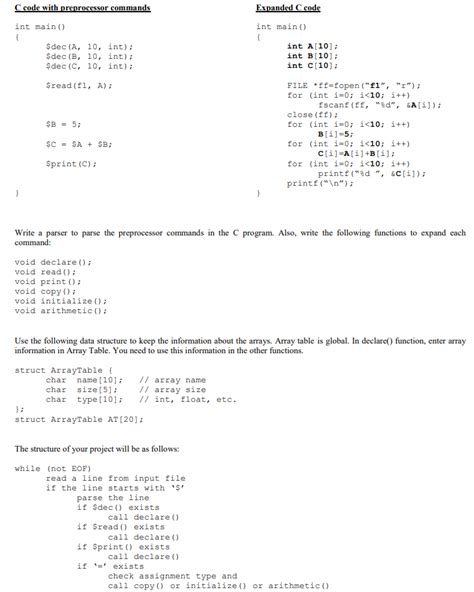 Solved In This Project You Will Implement A Preprocessor To