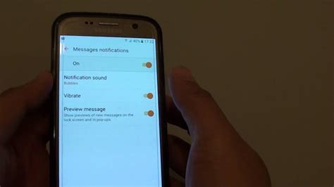 Samsung Galaxy S7 How To Enable Disable Vibration For Messages Notification Youtube