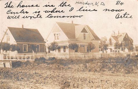 Rare 1906 Homes In Mandan North Dakota Vintage Real Photo Postcard