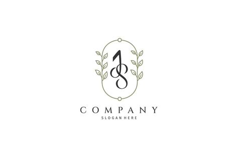 Premium Vector Js Letter Monogram Logo Decorated With Plants Suitable For Wedding Template