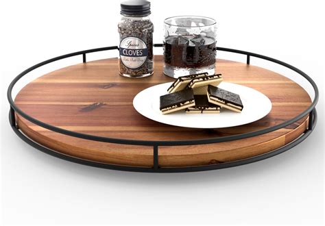 Tidita 18 Acacia Lazy Susan Turntable For Table Extra