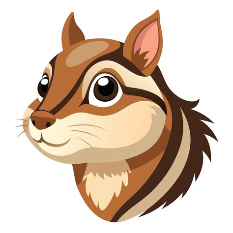Chipmunk Head Cartoon Illustration Isolated On White 59552497 Vector