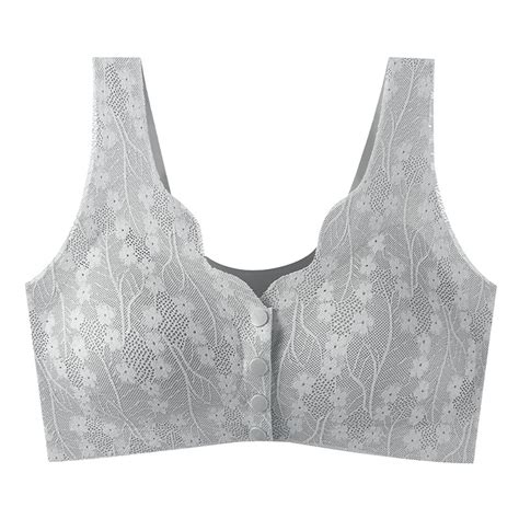 Bigersell Lace Bralette 4 Snaps Bras For Senior Women Front Snap