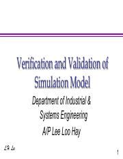 Verification And Validation Pdf Verification And Validation Of Simulation Model Department