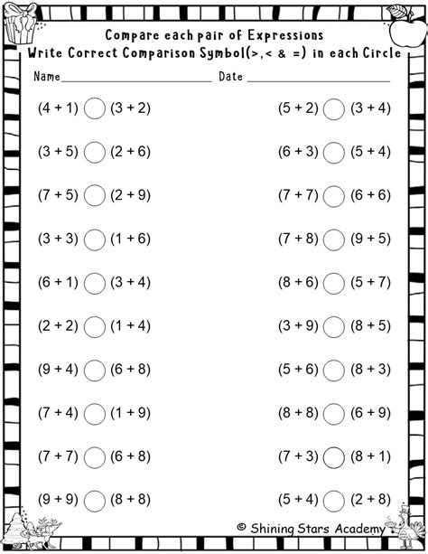 Compare Addition Expression Write Correct Comparison Symbol