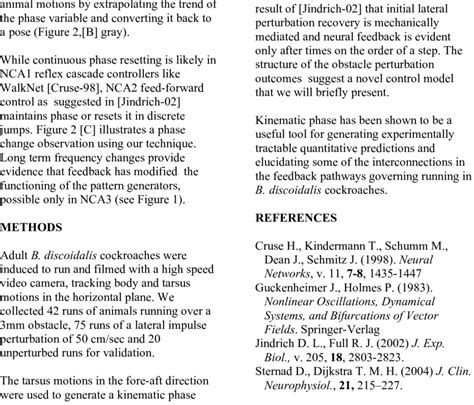 A Cockroach Tarsi Foot Tracks In Body Frame B Fore Aft Positions