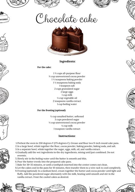 Printable Chocolate Cake Recipe Free Pdf Tasteful Zone