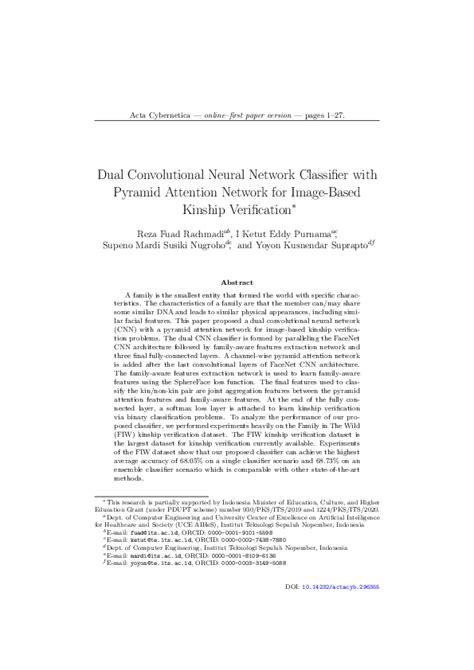 Pdf Dual Convolutional Neural Network Classifier With Pyramid Attention Network For Image