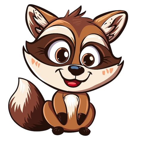 Милая мультфильмная лиса Векторная иллюстрация изолирована на белом фоне Премиум векторы