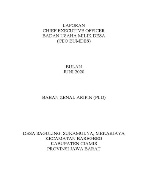 Narasi Ceo Bumdes Baban Za Pld Juni Pdf