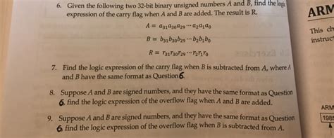 Given The Following Two 32 Bit Binary Unsigned
