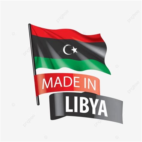 Vector Illustration Of The Libyan Flag Against A White Background