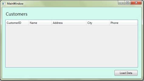 Data Binding In Wpf Datagrid Control Using Mysql Database