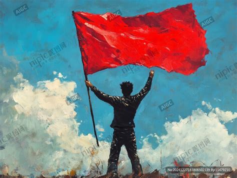 Ai创作图赤旗飘扬 举旗烈士 抗日油画 红军起义 高举伟大旗帜 赤卫军 战旗飘扬 人民起义油画 红色战旗 长征出发 五四灵魂 红军精神 长征