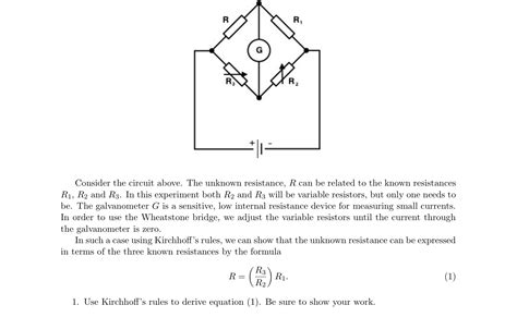 consider the circuit above the unknown resistance r