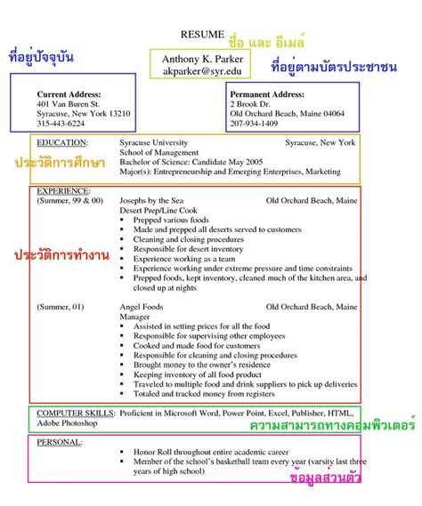 Resume ภาษาอังกฤษ เขียนอย่างไร เรซูเม่ ภาษาอังกฤษ