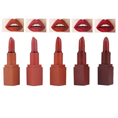 Buy 5 Colors Matte Lipstick Set Lip Makeup And Gloss Lighten Lips