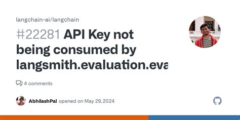 api key not being consumed by langsmith evaluation evaluate · issue 22281 · langchain ai